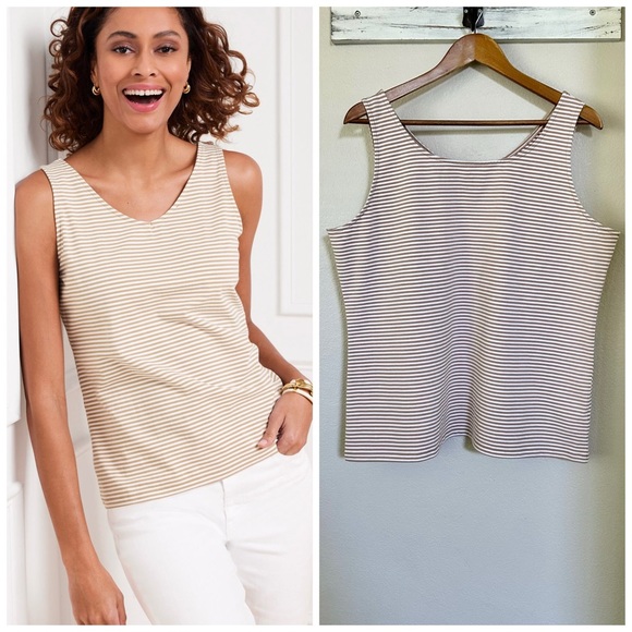 Talbots | Tops | Talbots Xl 8 Rattan White Twoway Reversible Tank Top ...